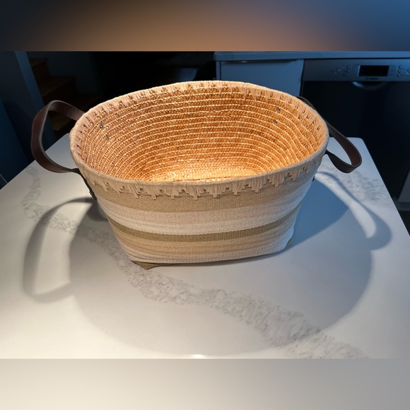 Storage & Organization | Fabulous Tan And Cream Woven Basket With ...
